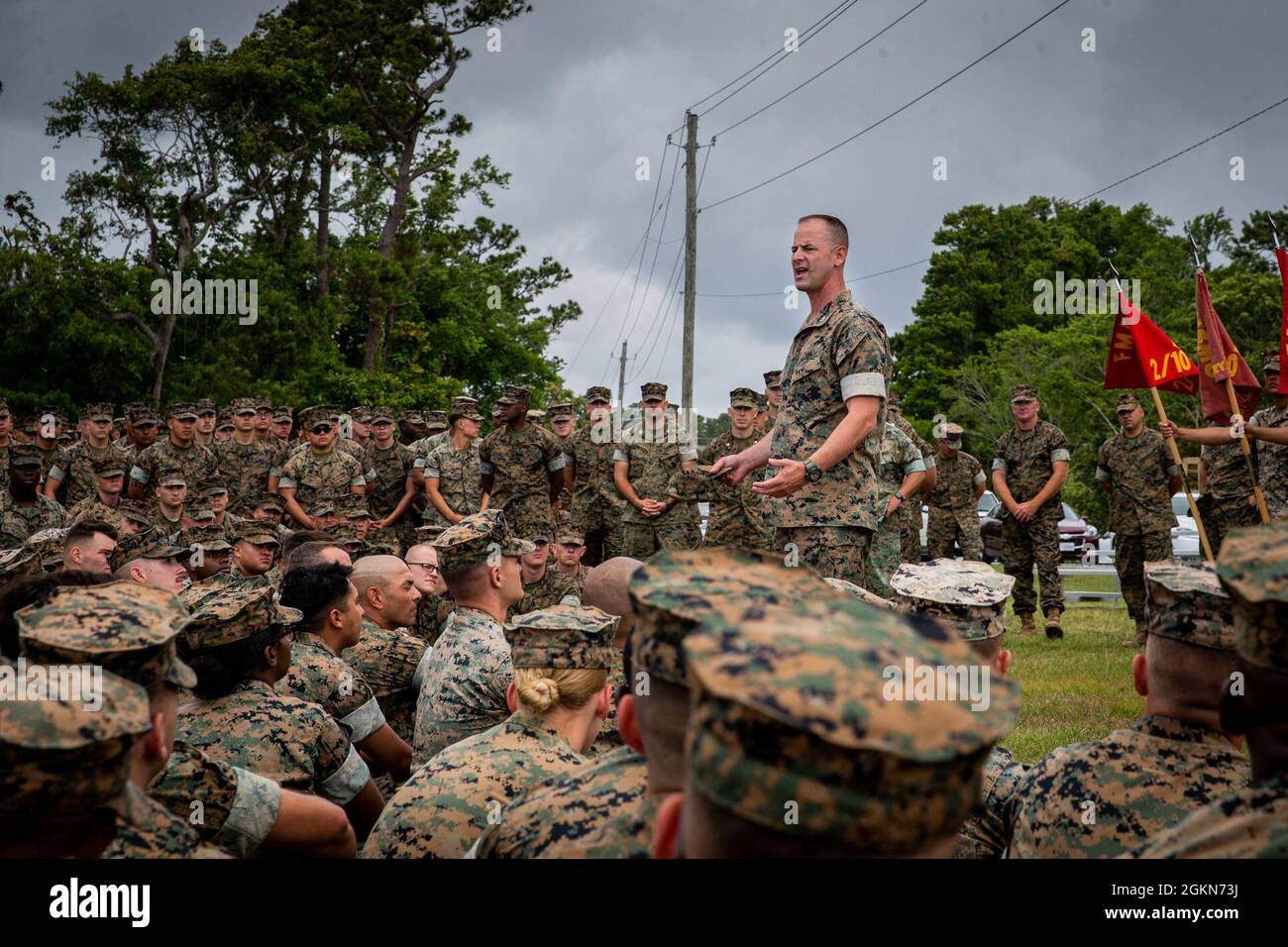 U.S. Marine Corps Col. Robert J. Hallett, outgoing commanding officer ...