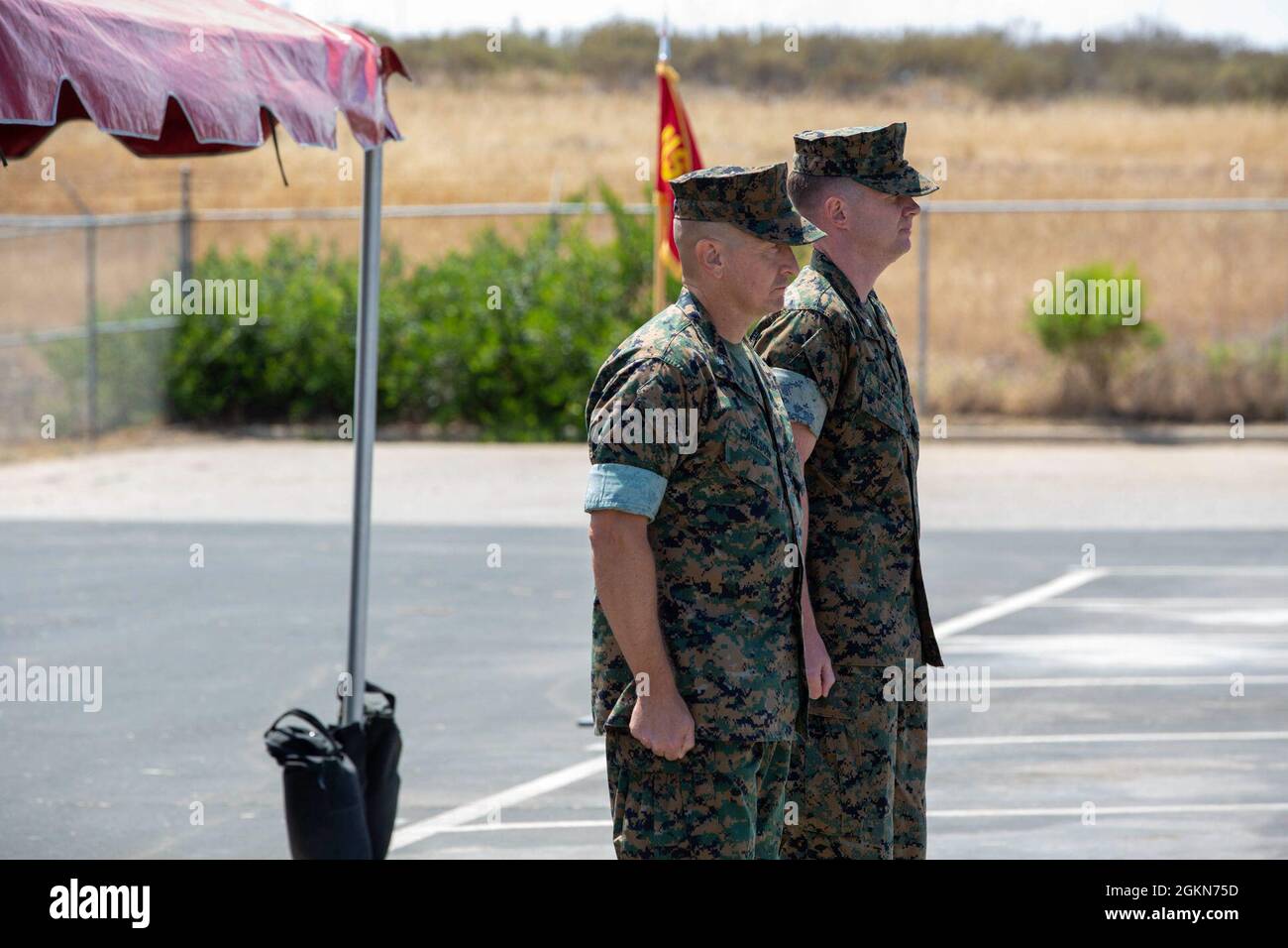 U.S. Marine Lt. Col. Michal Carlson, outgoing commanding officer of 3d ...