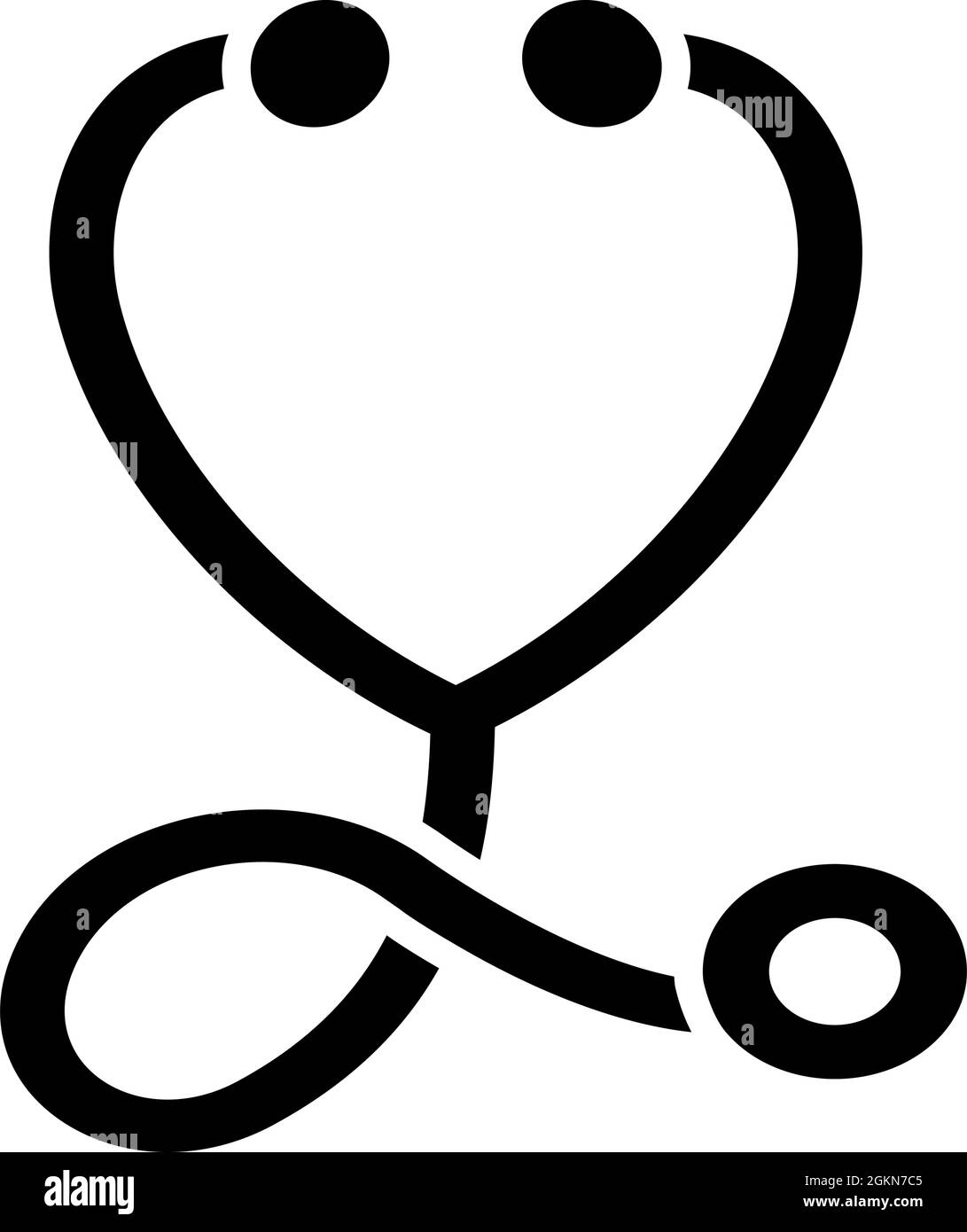 Stethoscope Icon. Black Stencil Design. Vector Illustration Stock ...