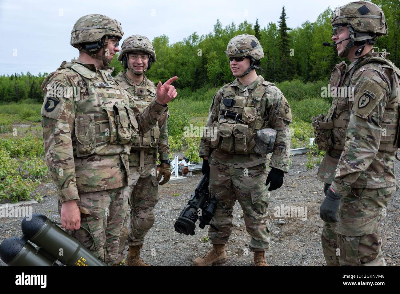 Army Sgt. 1st Class William Batten, left, the platoon sergeant for 1st ...