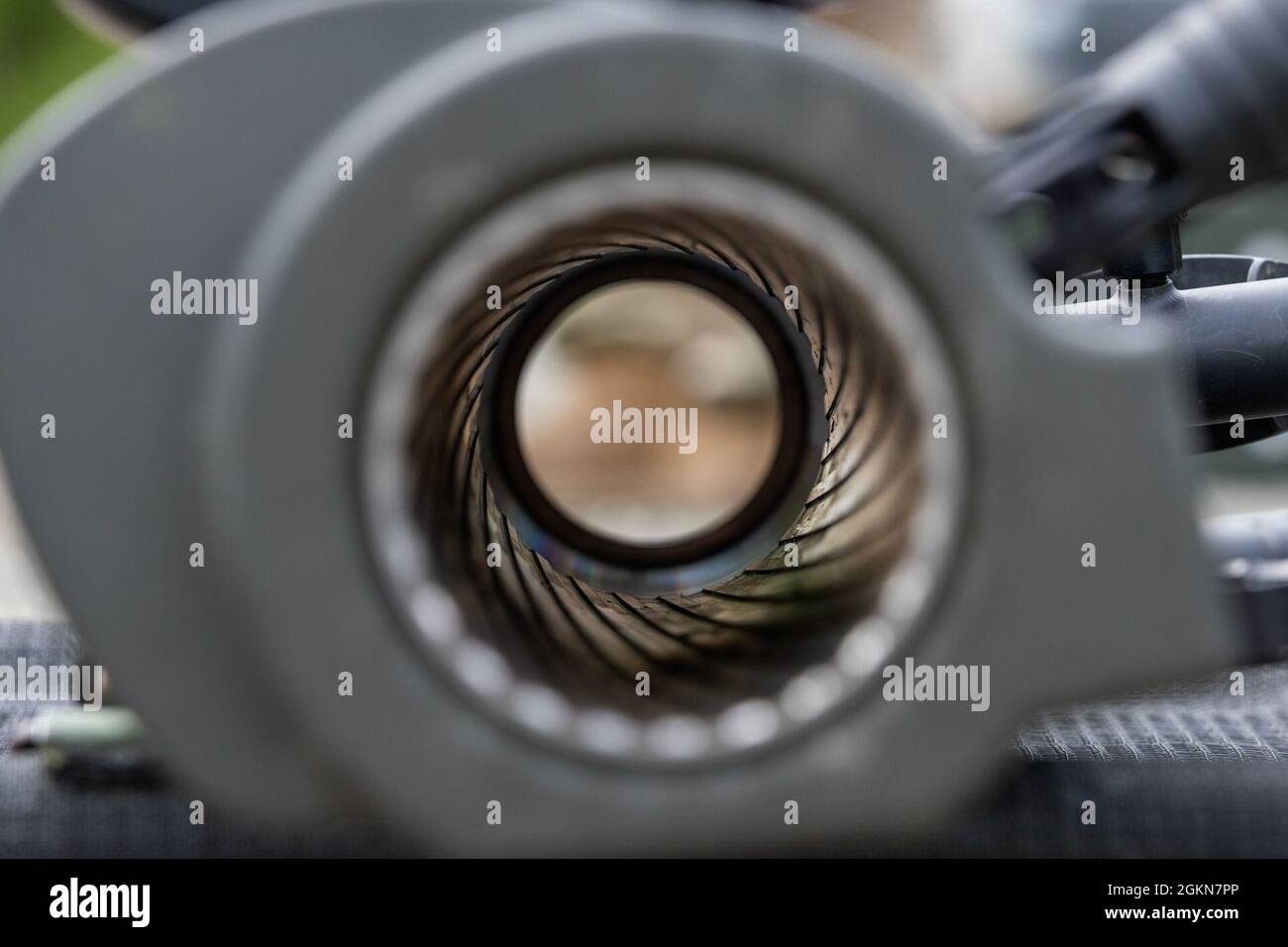 A view down the muzzle of a staged M3 Multi-Role Anti-Armor Anti ...