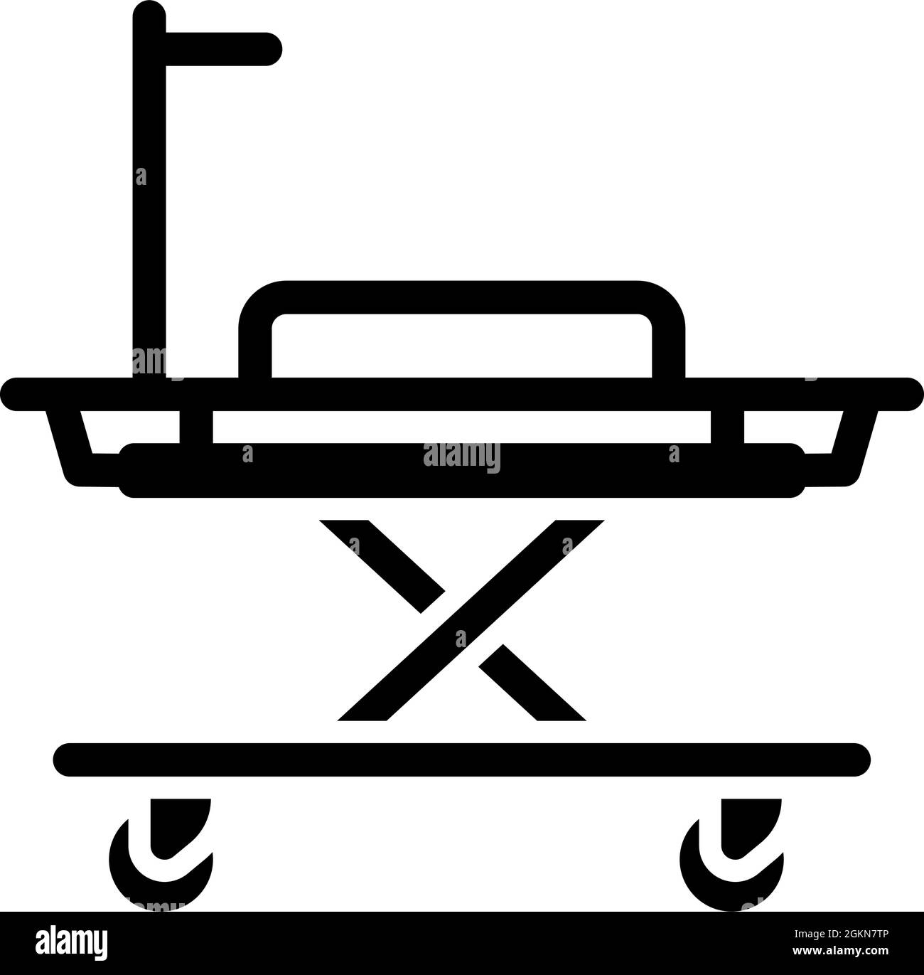 Medical Stretcher Icon. Black Stencil Design. Vector Illustration Stock ...