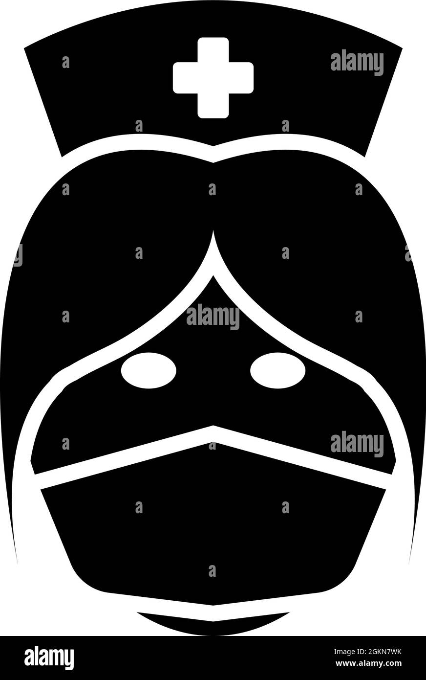 Nurse Head Icon. Black Stencil Design. Vector Illustration Stock Vector ...