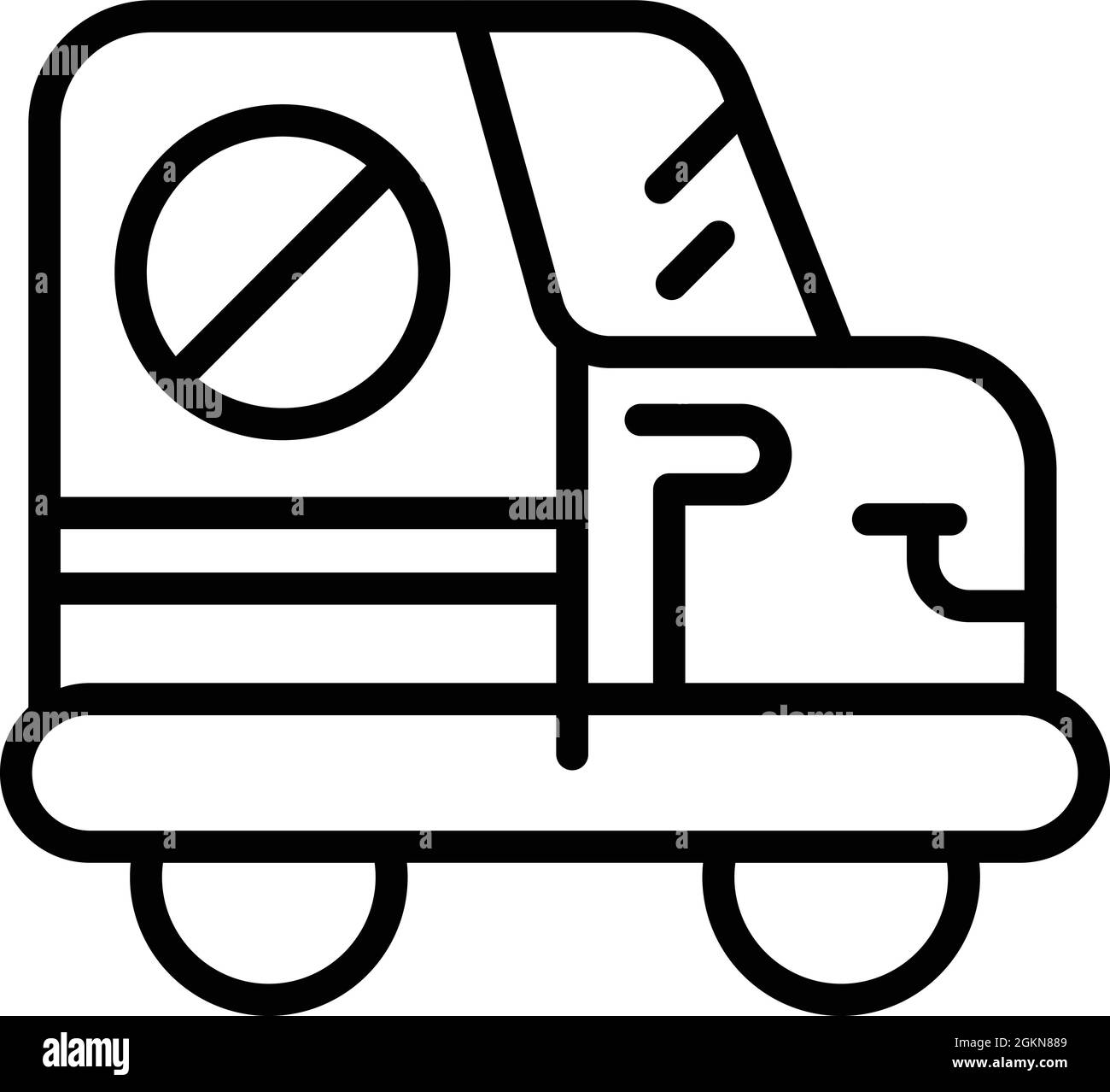 Chemical control car icon outline vector. Truck disinfection. Pest bus ...