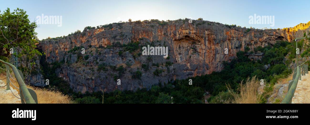 Panoramic view of Heaven Sinkhole in Mersin Turkey. Cennet Cehennem ...