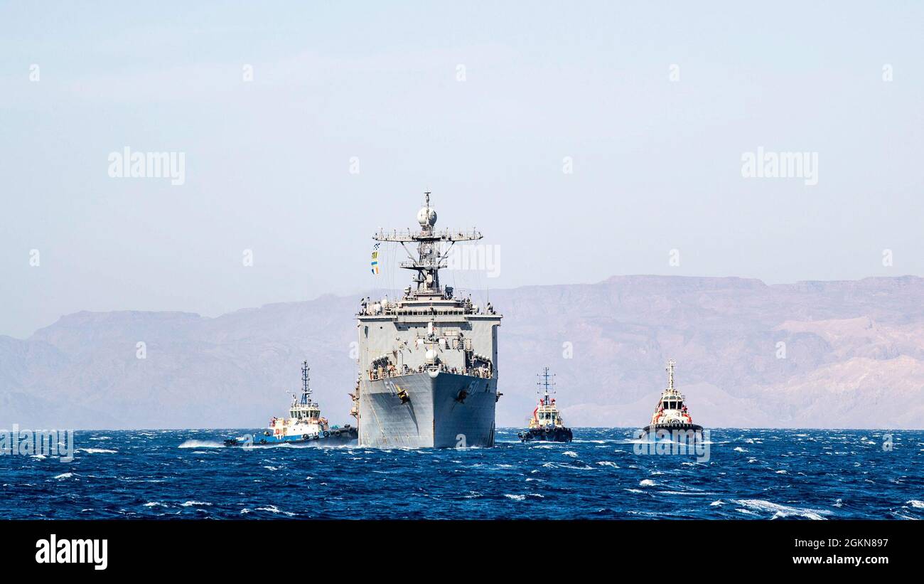 210603-N-NQ285-1337 AQABA, Jordan (June 3, 2021) Dock landing ship USS ...