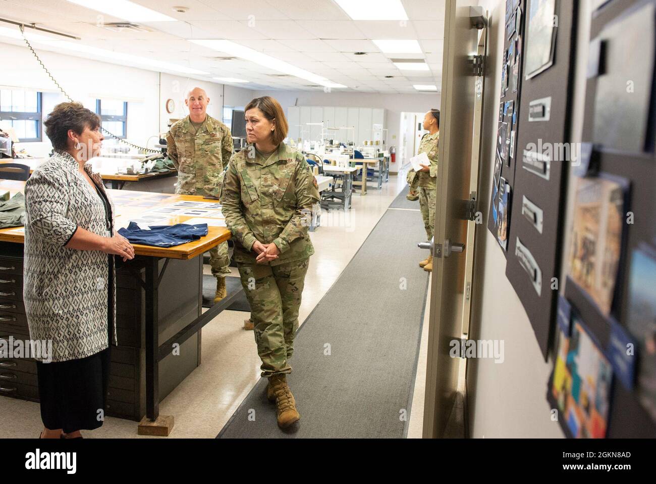 Chief Master Sergeant of the Air Force JoAnne S. Bass is briefed by ...