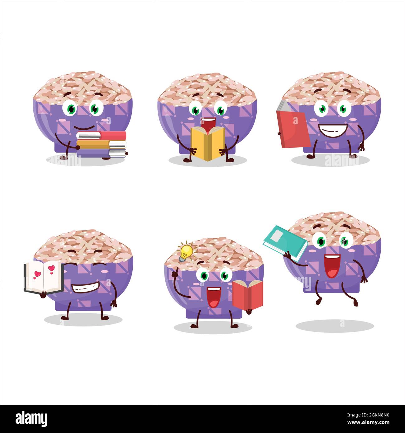 A picture of rose matta rice cartoon character concept reading an ...