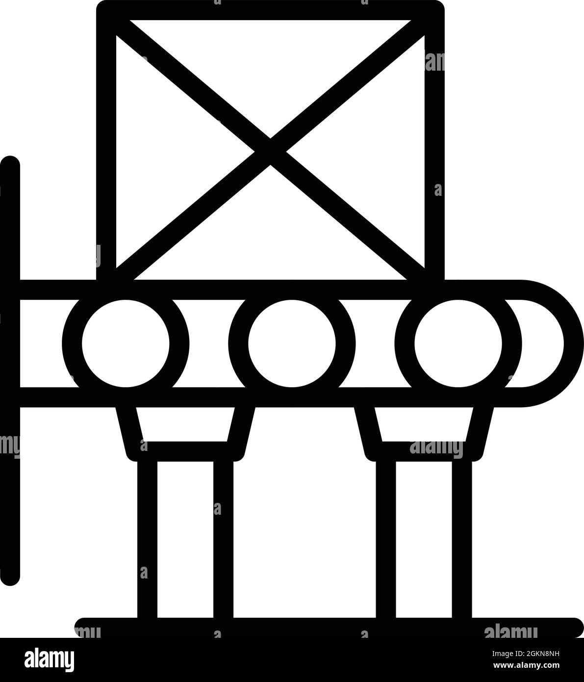 Ouput process icon outline vector. Manufacturing system. Factory output ...