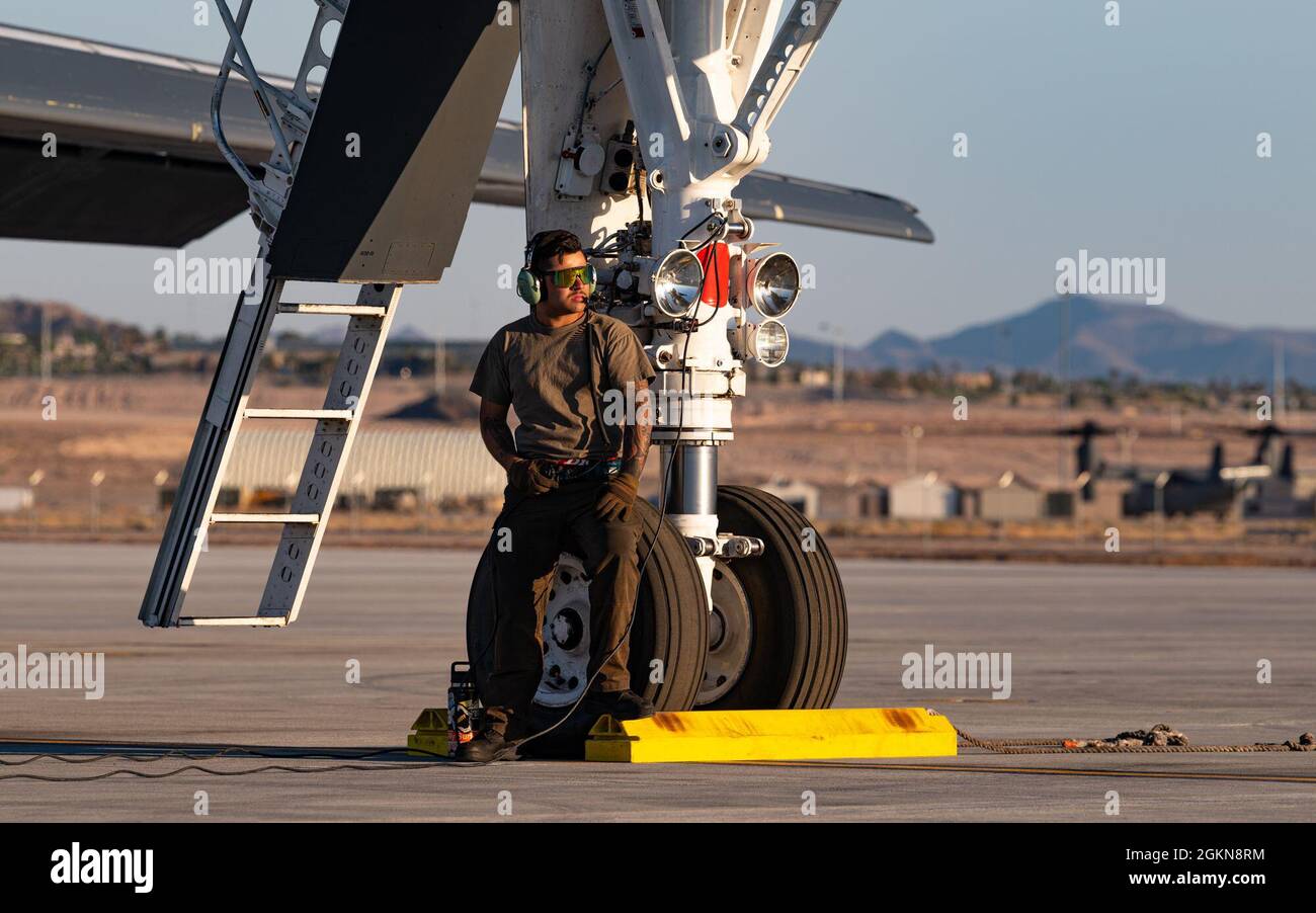 Senior Airman Nicholas Cartagena, crew chief assigned to the 7th Bomb Wing at Dyess Air Force ...