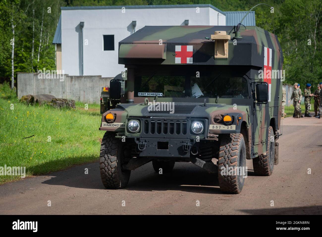 U.S. Soldiers with 30th Medical Brigade transport a simulated casualty ...