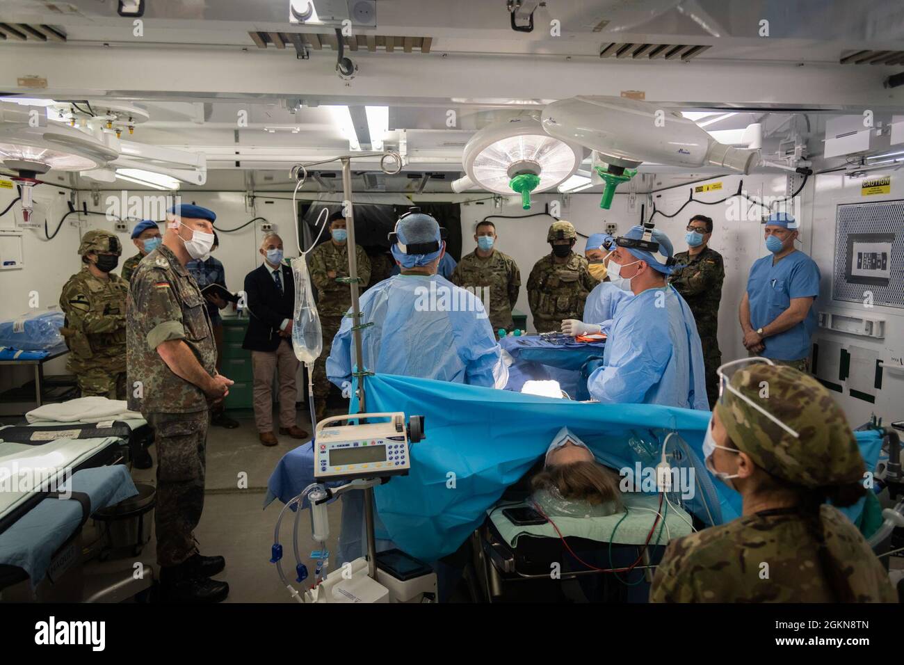U.S. Soldiers with 30th Medical Brigade explain the operating room ...