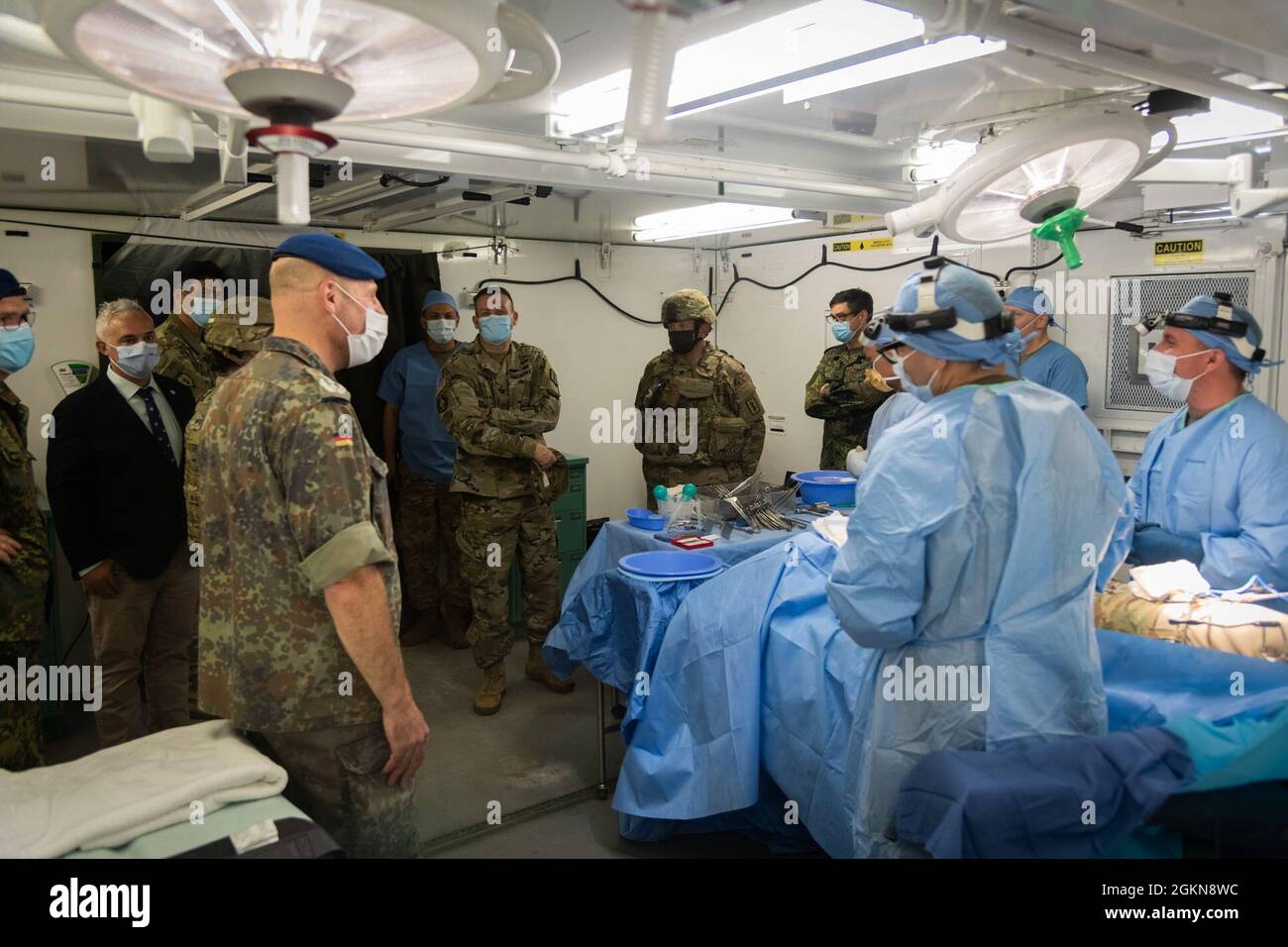 U.S. Soldiers with 30th Medical Brigade explain the operating room ...