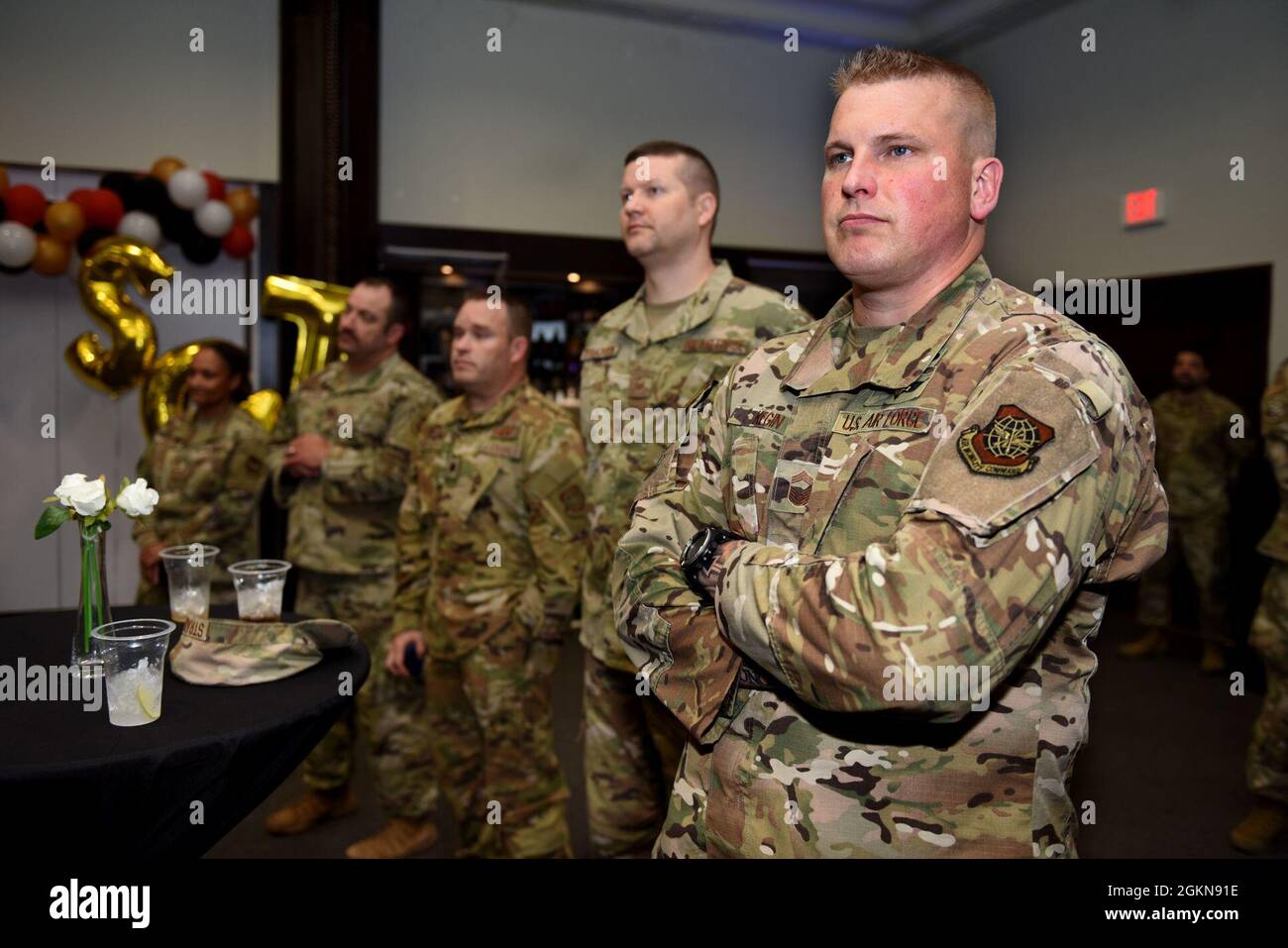 A group of attendees at the first sergeants appreciation day stand ...