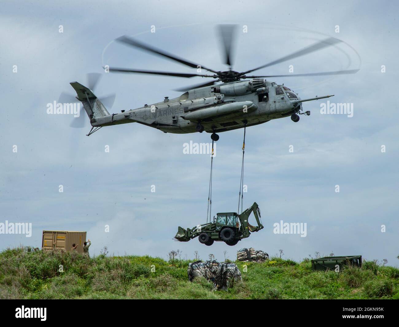 A U.S. Marine Corps CH-53E Super Stallion helicopter assigned to Marine ...
