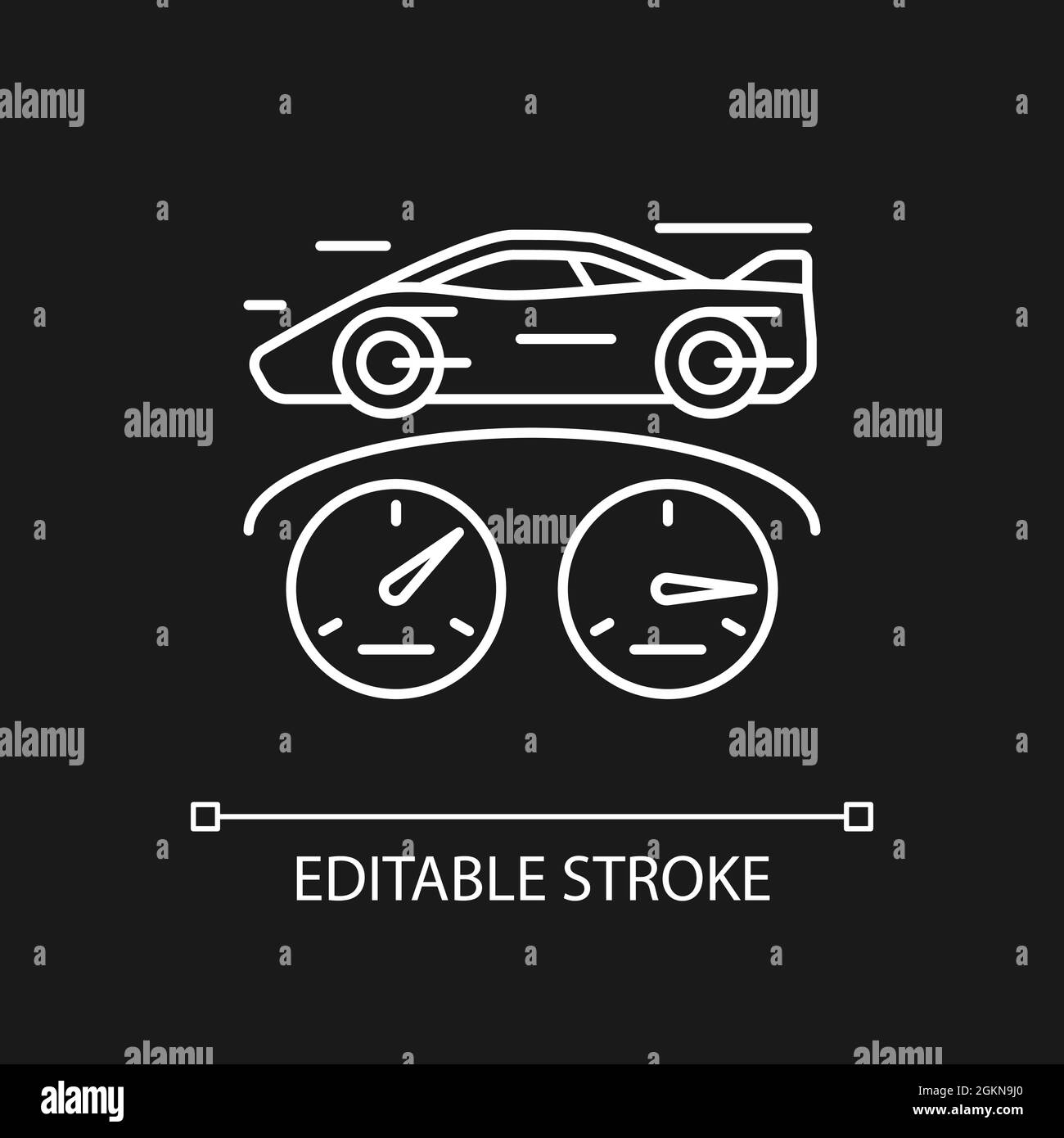 Driving car night speedometer speed Stock Vector Images - Alamy