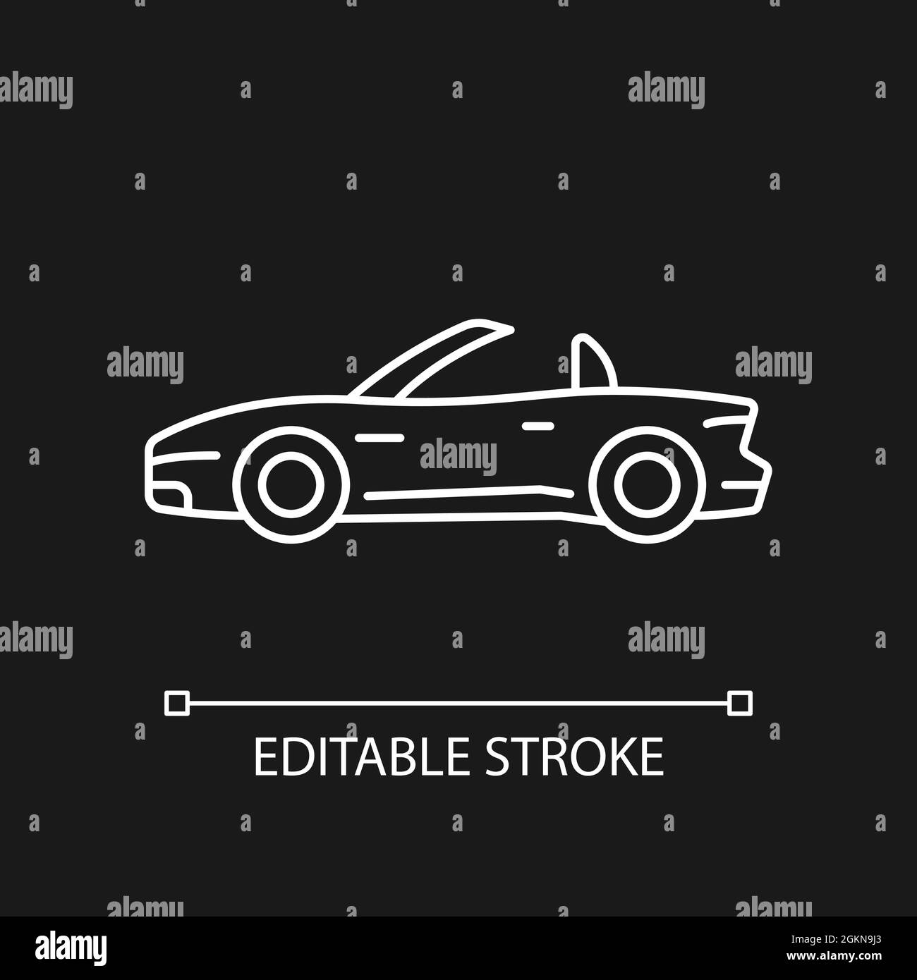 Convertible car white linear icon for dark theme Stock Vector Image ...