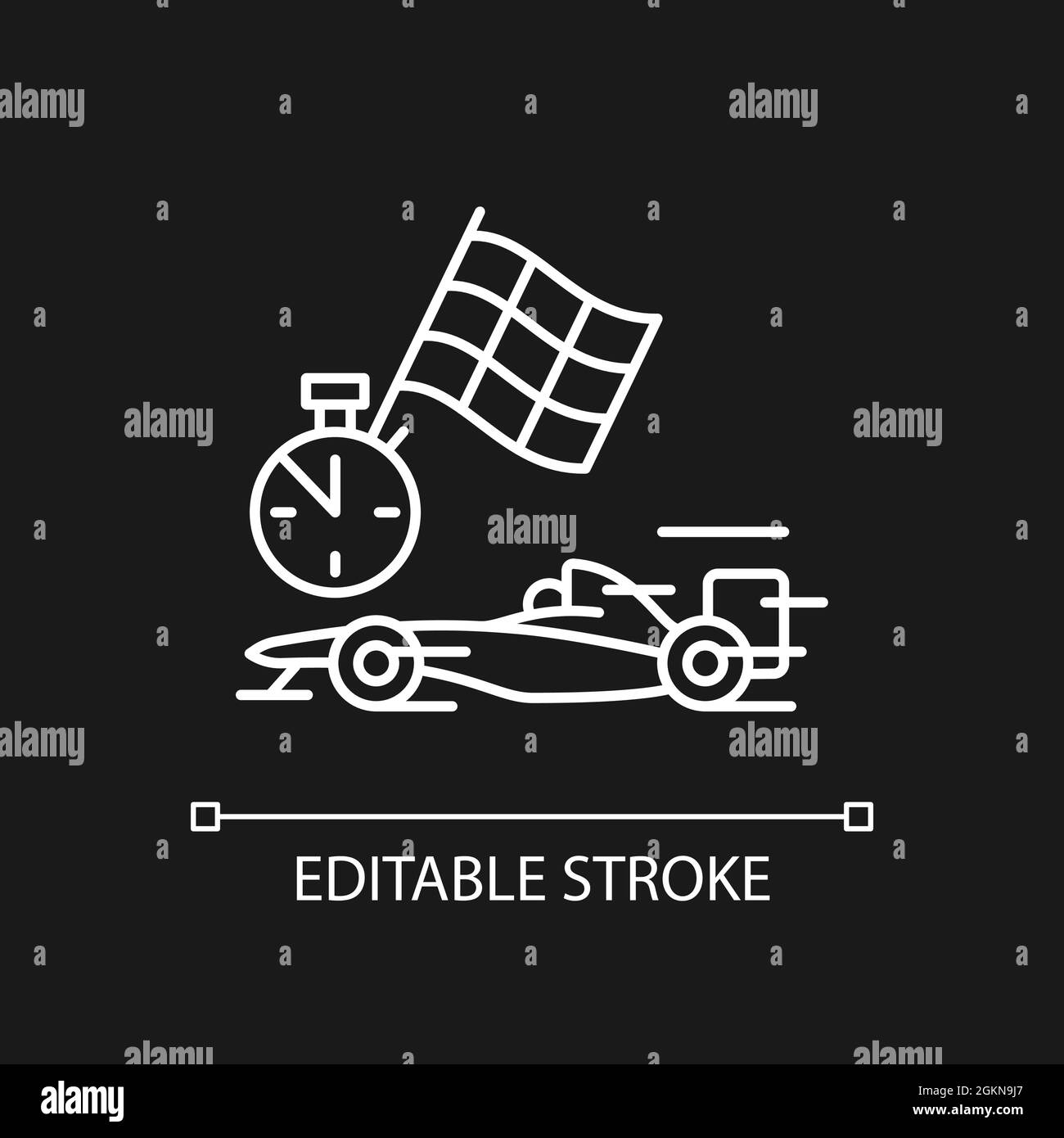 Formula racing white linear icon for dark theme Stock Vector Image ...
