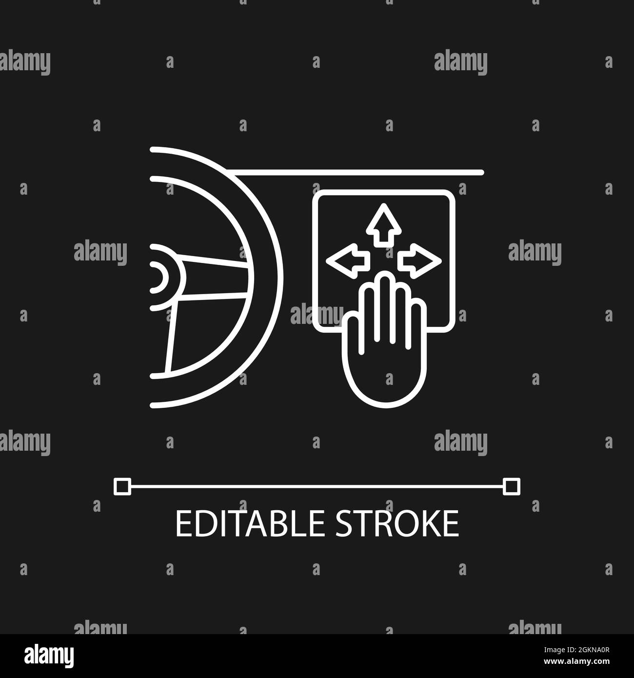 Gesture control technology white linear icon for dark theme Stock ...