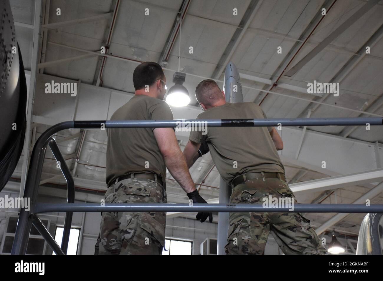 Airmen assigned to the 442d Maintenance Group repair damage to the ...