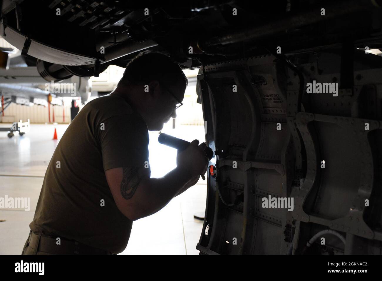An Airman assigned to the 442d Maintenance Group inspects the A-10 ...