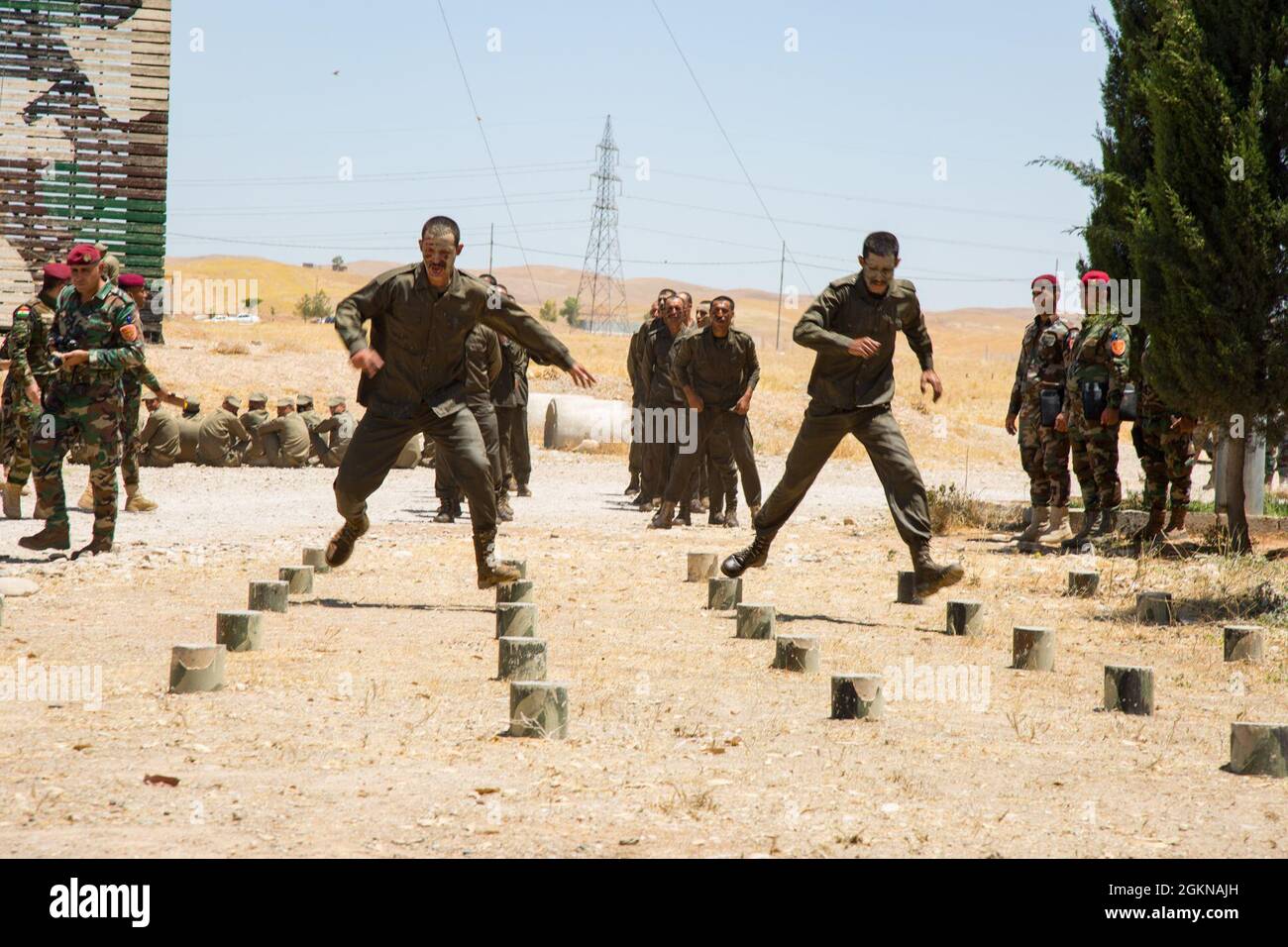 Newly recruited trainees to the Kurdish Security Forces conduct an ...