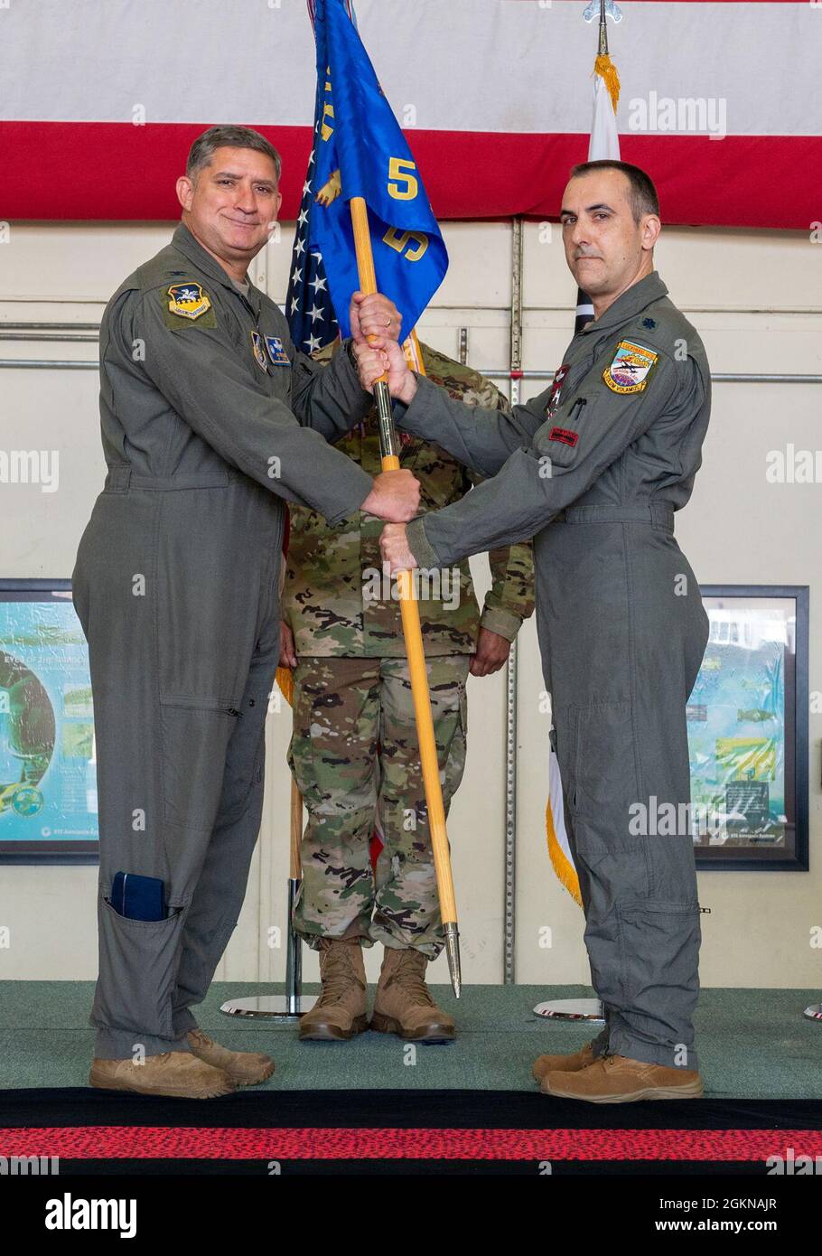 U.S. Air Force Col. John Gonzales, 51st Fighter Wing commander, left ...