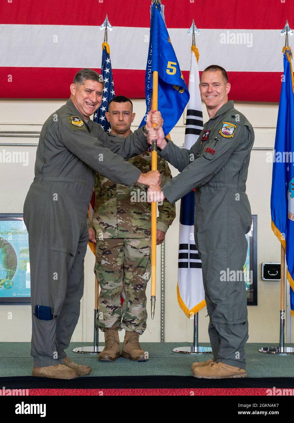 U.S. Air Force Col. John Gonzales, 51st Fighter Wing commander, left ...