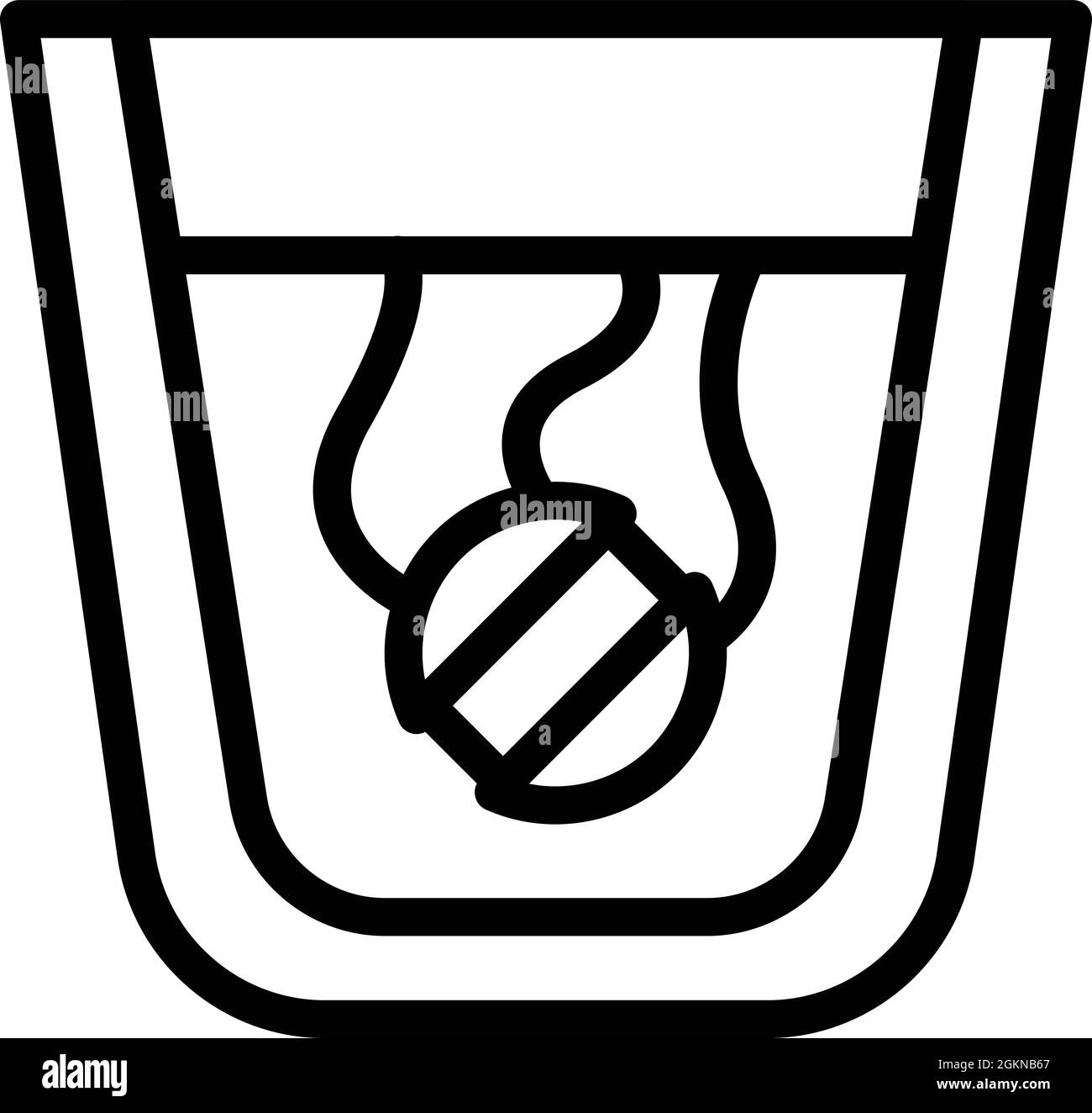 Effervescent tablet icon outline vector. Vitamin pill. Water glass ...