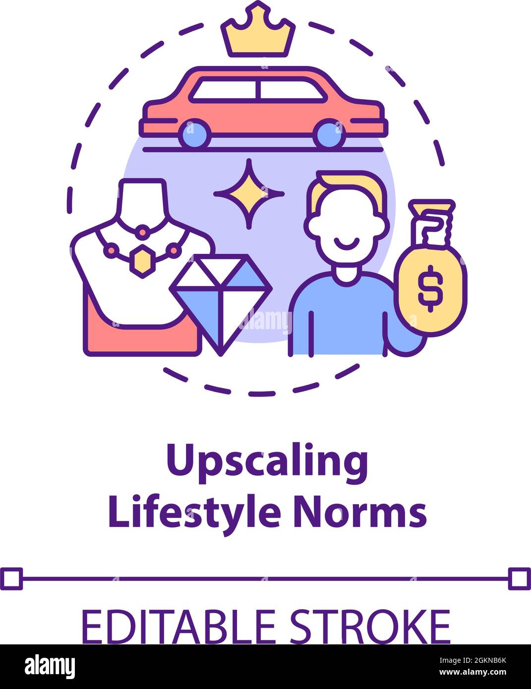 Upscaling lifestyle norms concept icon Stock Vector Image & Art - Alamy