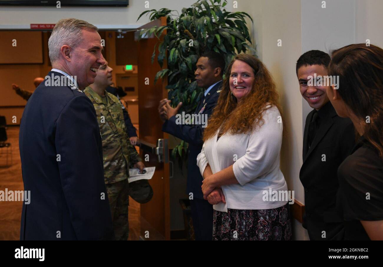 Lt. Gen. Stephen Whiting, Space Operations Command commander, speaks to ...