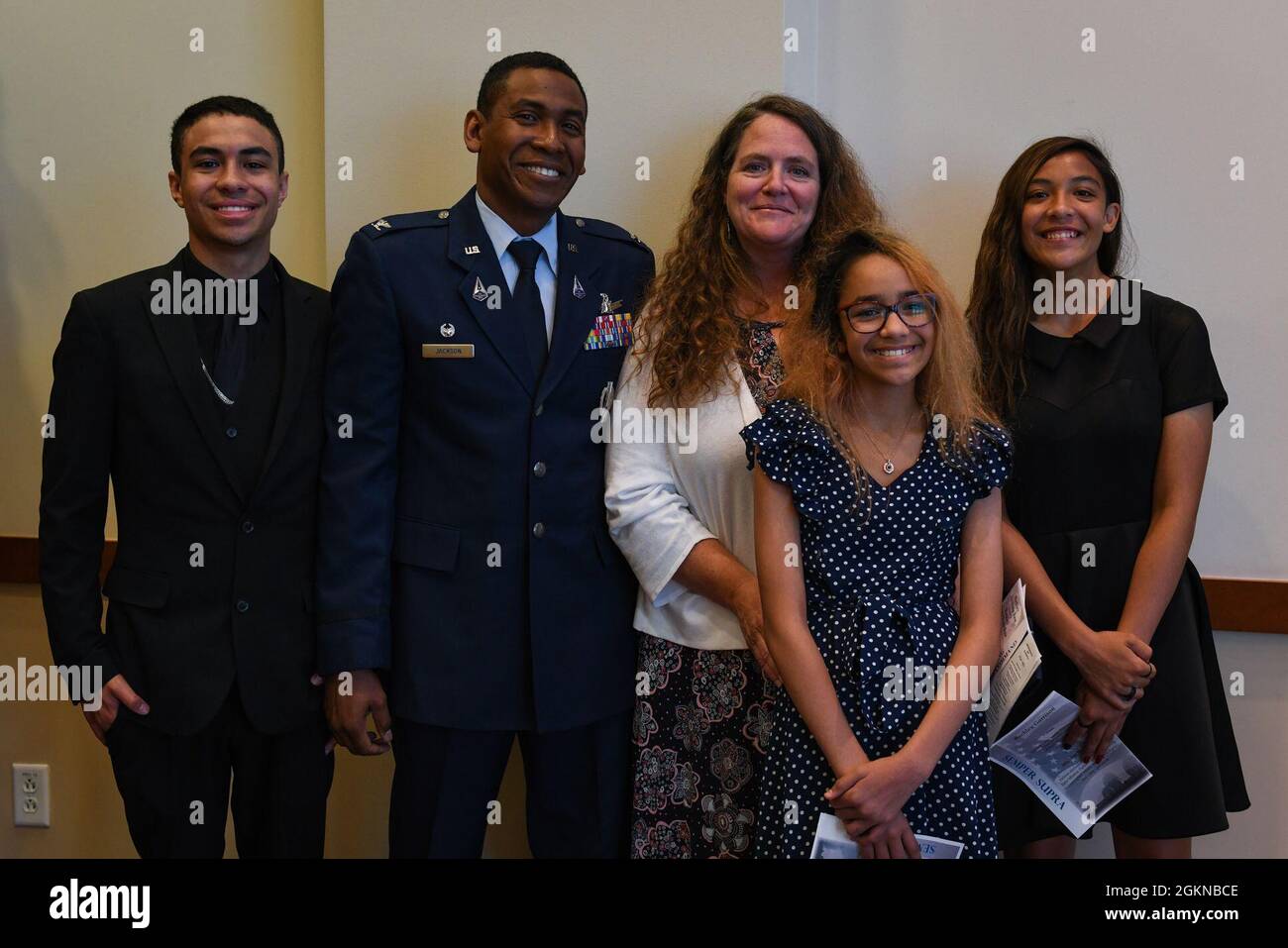 Col. Marcus Jackson, Buckley Garrison commander, and his family pose ...