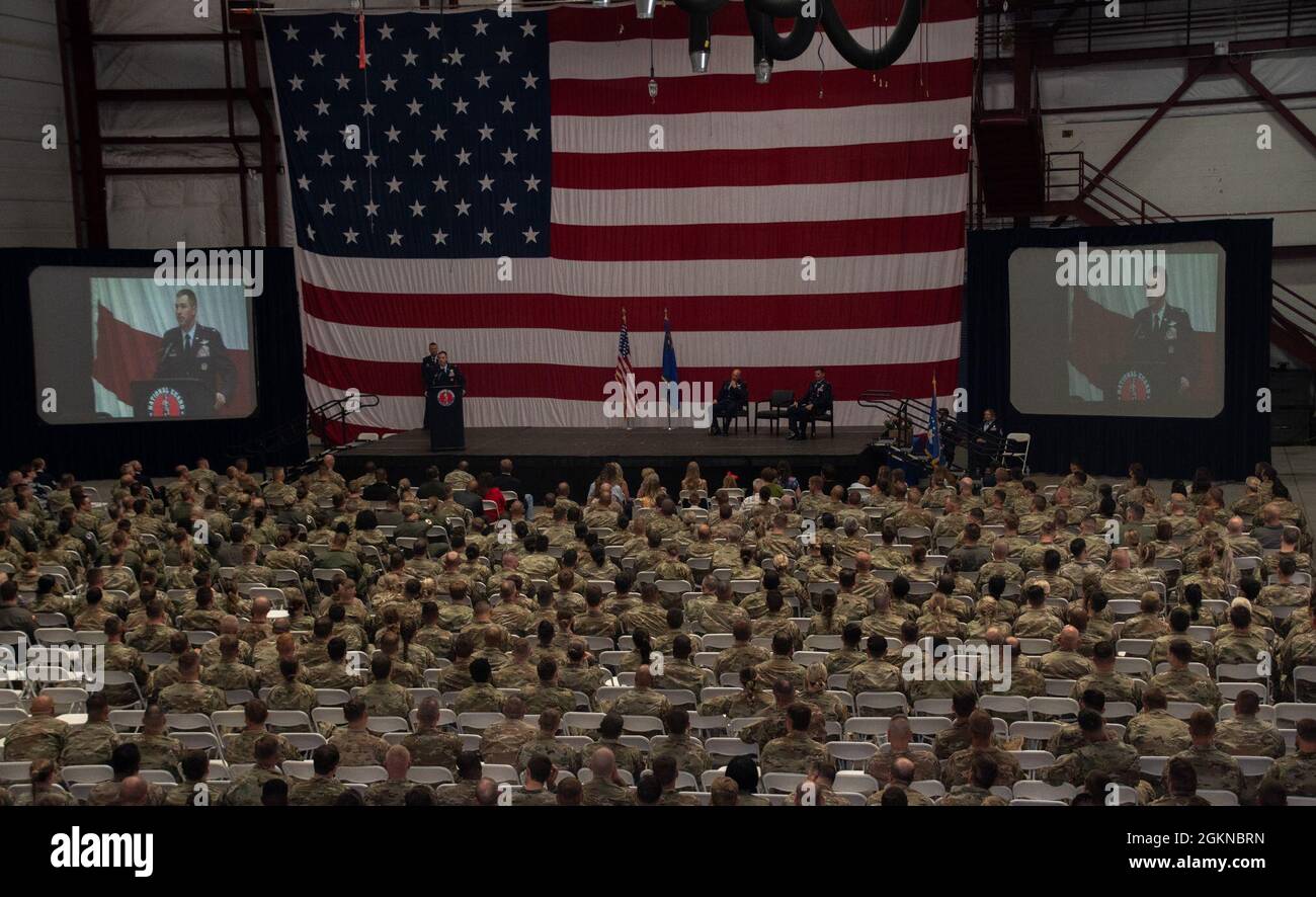 Col. Jeremy Ford, 152nd Airlift Wing commander, addresses members of ...