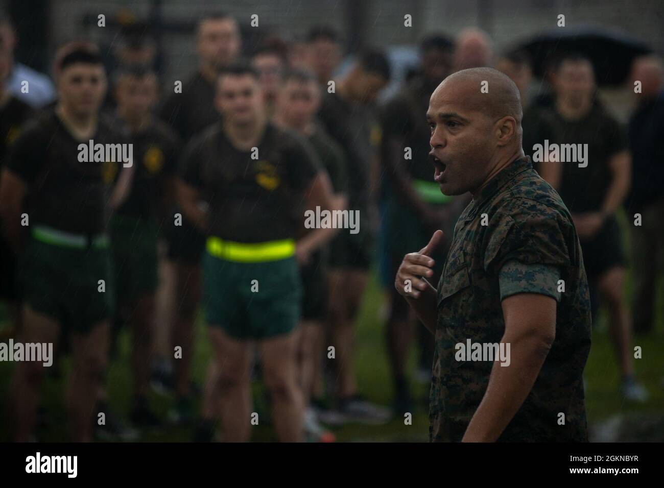 U.S. Marine Corps 1st Sgt. Mindo Estrella, a first sergeant with 14th ...
