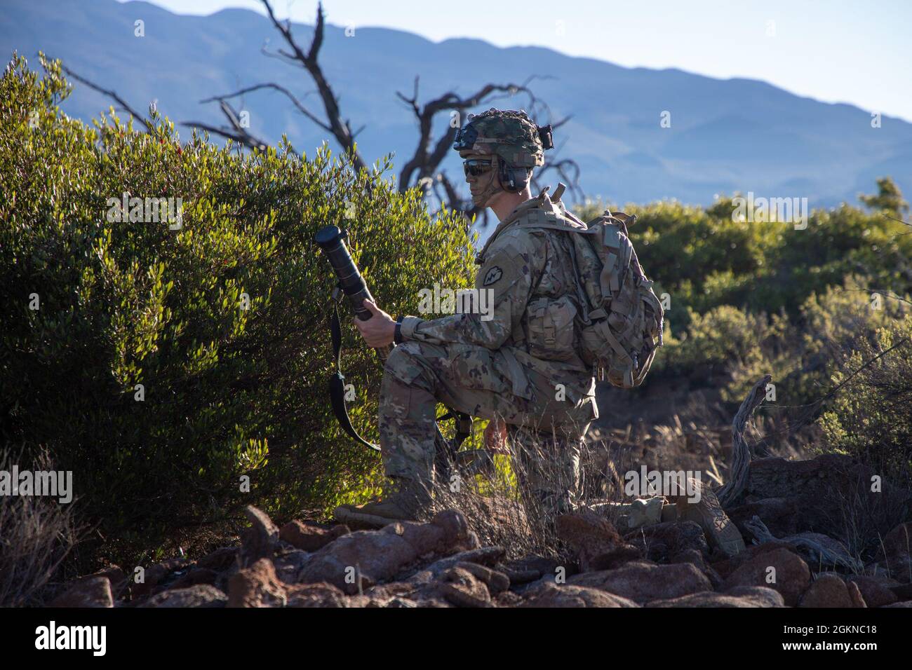 A mortarman assigned to 3rd Squadron, 4th Cavalry Regiment, 3rd ...