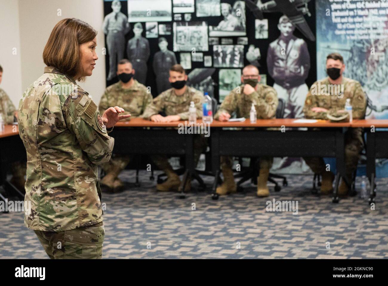 Chief Master Sergeant of the Air Force JoAnne S. Bass visits with ...