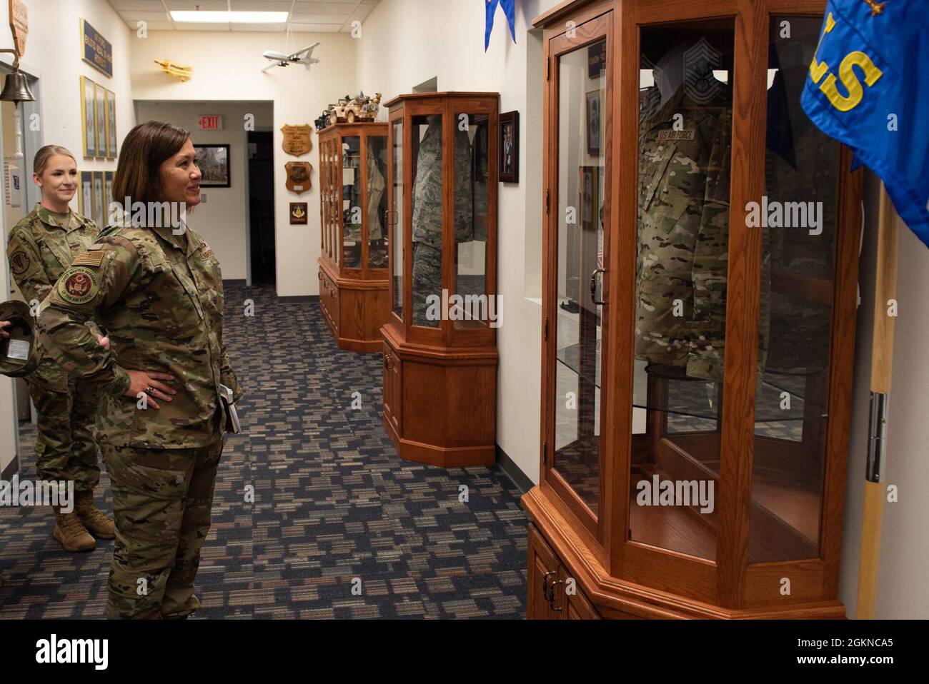 Chief Master Sergeant of the Air Force JoAnne S. Bass checks out one of ...