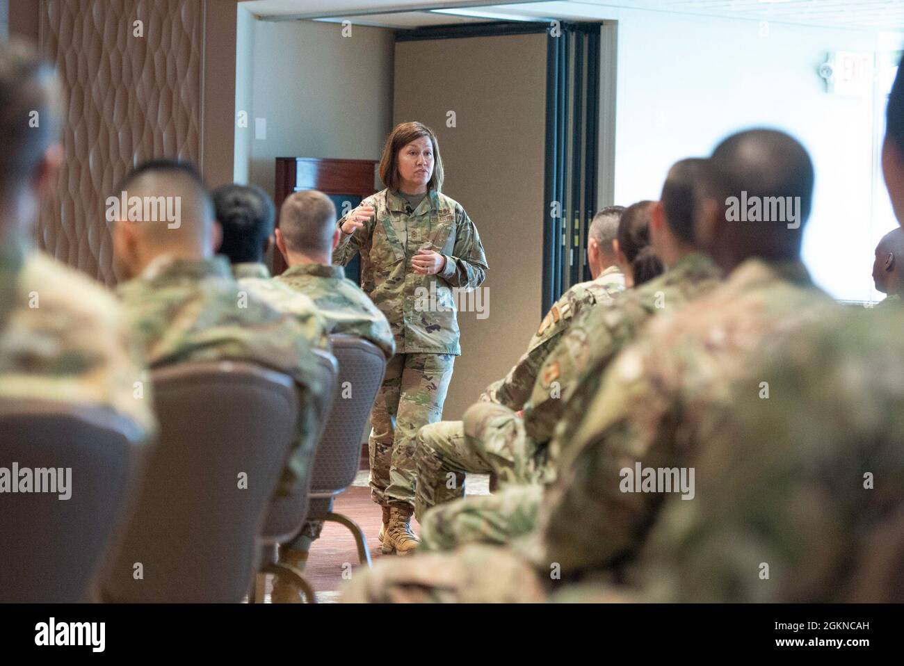 Chief Master Sergeant of the Air Force JoAnne S. Bass provides remarks ...