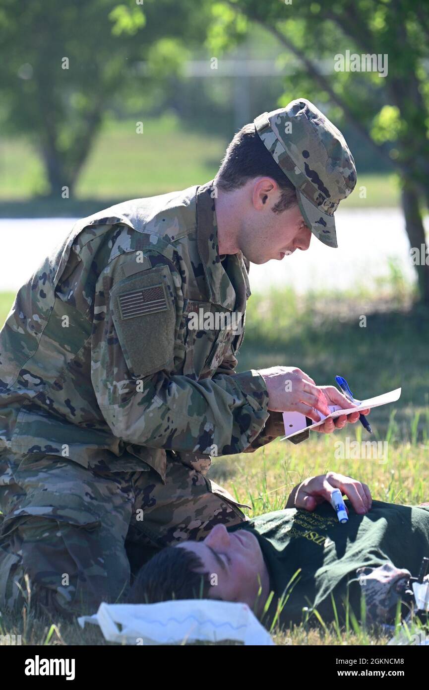 U.S. Air Force Senior Airman Thomas Sorum, of the 119th Medical Group ...