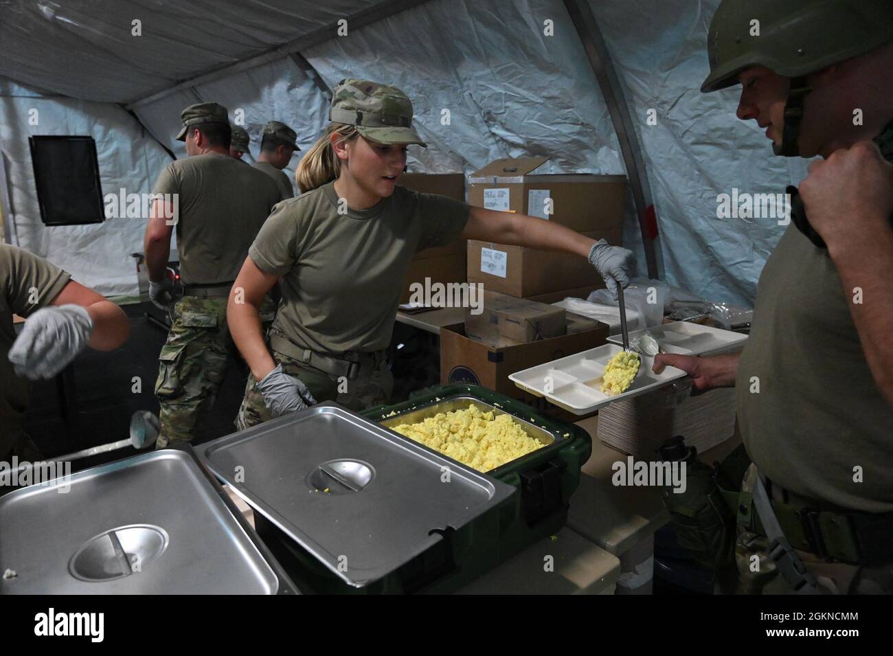 U.S. Air Force Airman 1st Class Maria Sornsin, of the 119th Services ...