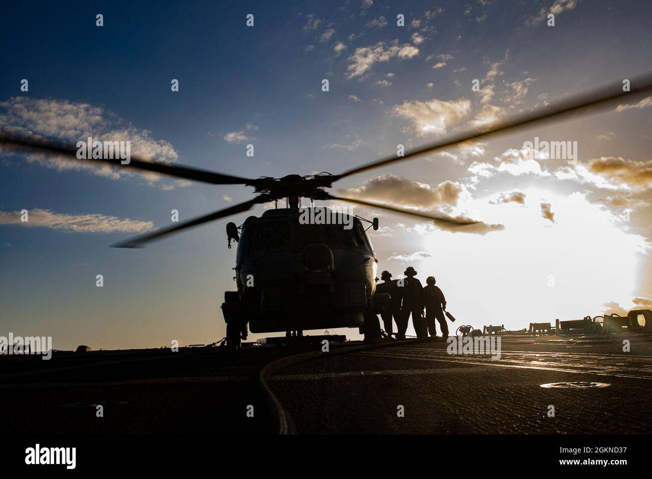 PACIFIC OCEAN (June 4, 2021) – An MH-60R attached to The Helo team ...