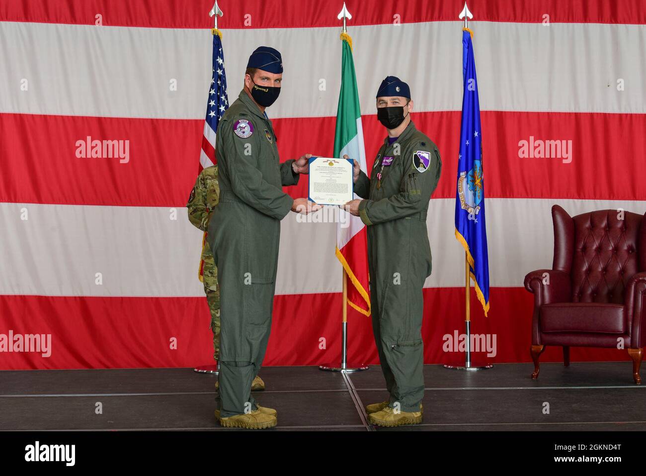U.S. Air Force Lt. Col. Daniel Lindsey (right), 510th Fighter Squadron ...