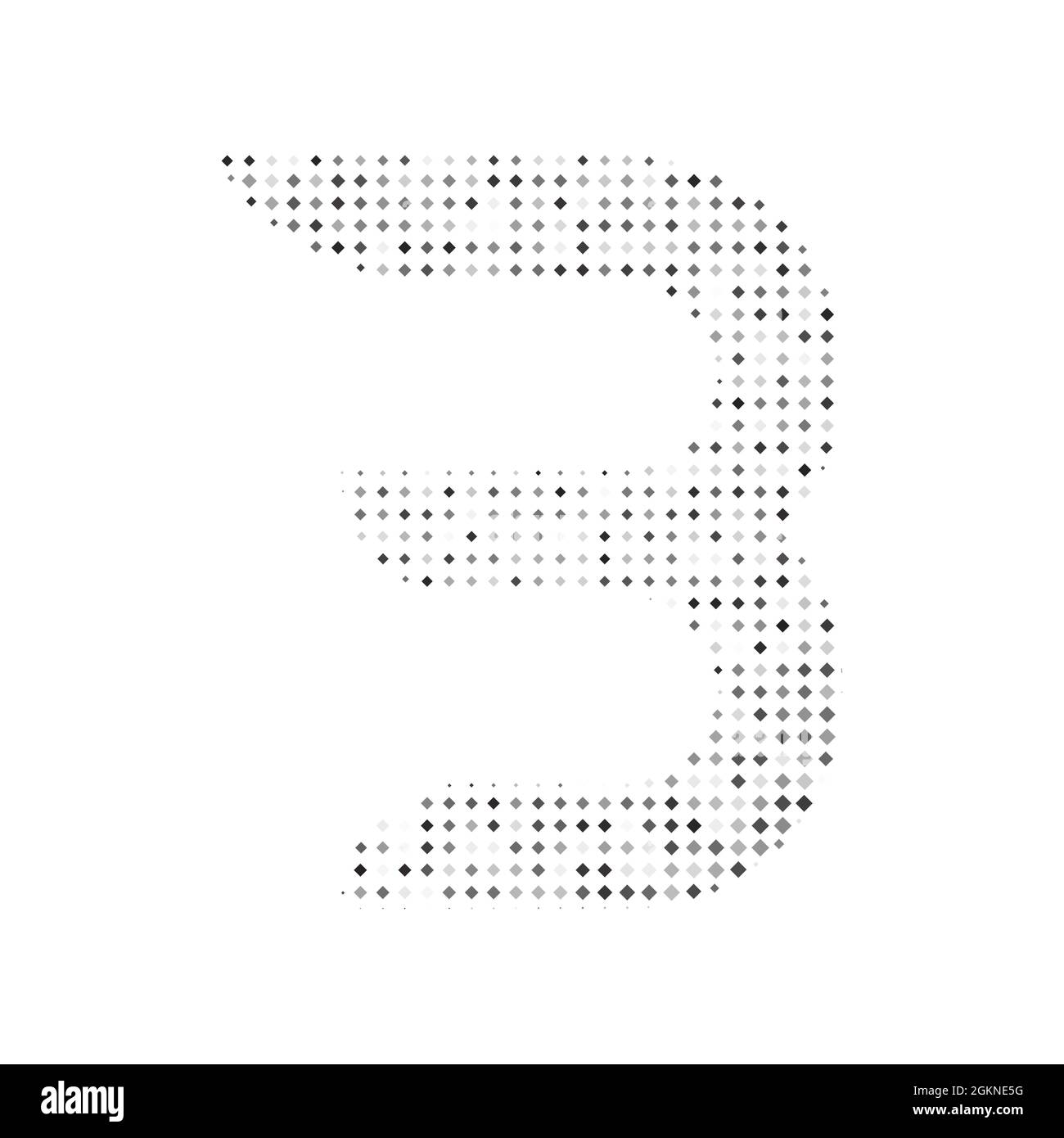 Pixel art letter B in halftone. pixel letter illustration isolated on ...