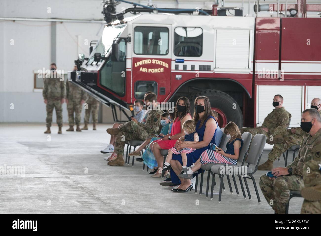 U.S. Airmen, families and guests attend the 424th Air Base Squadron ...