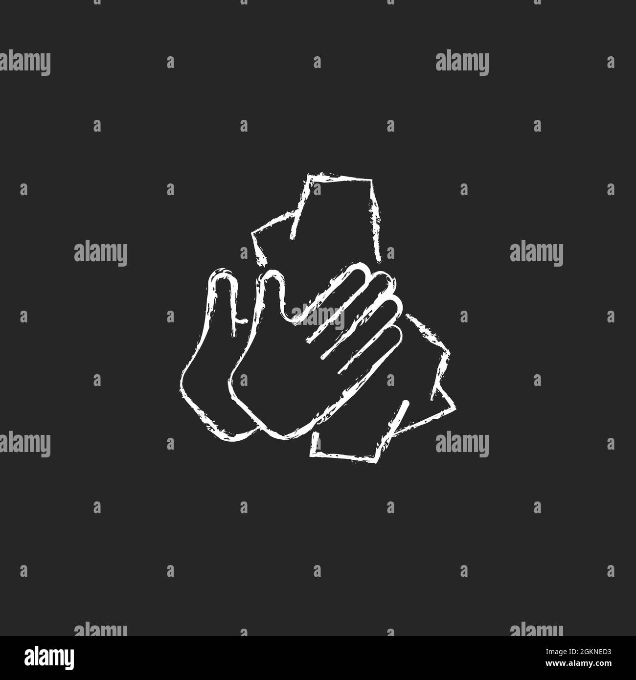 Dry hands with tissue chalk white icon on dark background Stock Vector ...