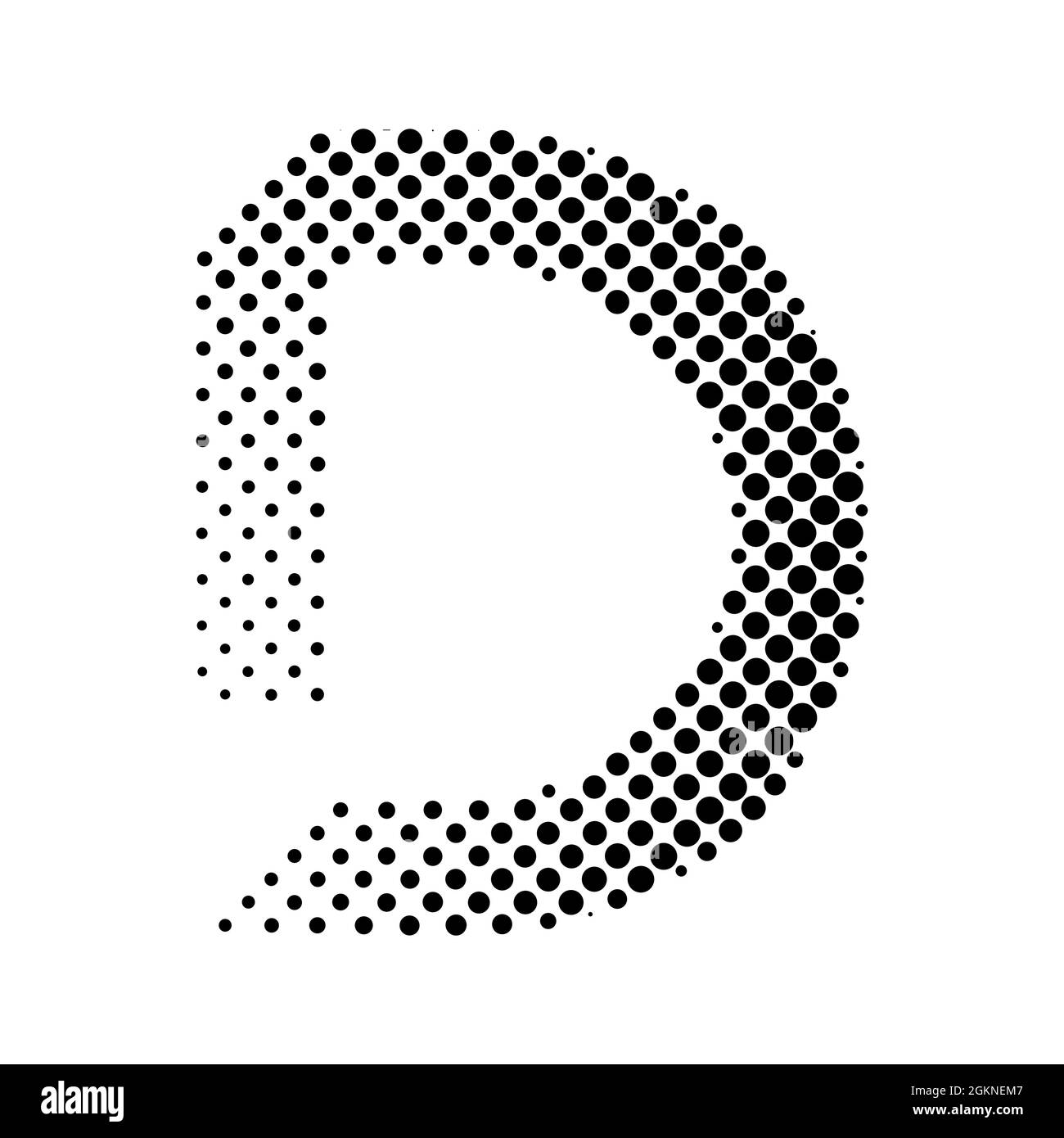 Letter D in halftone. Dotted letter illustration isolated on white ...