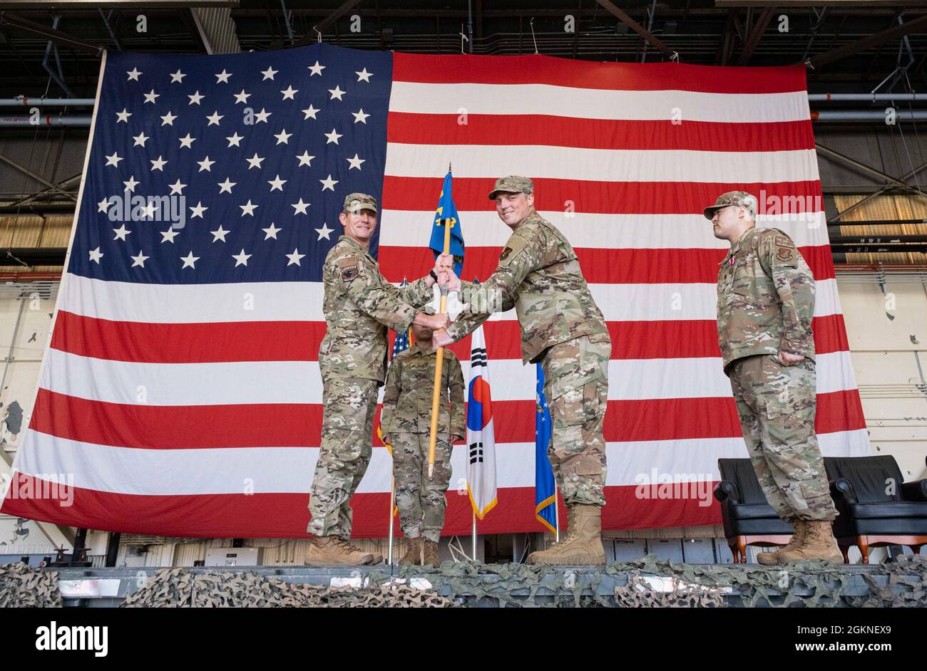 Col. John Gallemore, 8th Fighter Wing commander, presents the ...