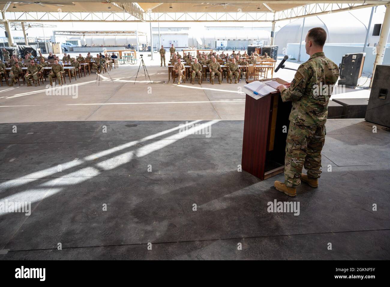 U.S. Air Force Maj. Daniel Evens, 380th Expeditionary Security Forces ...