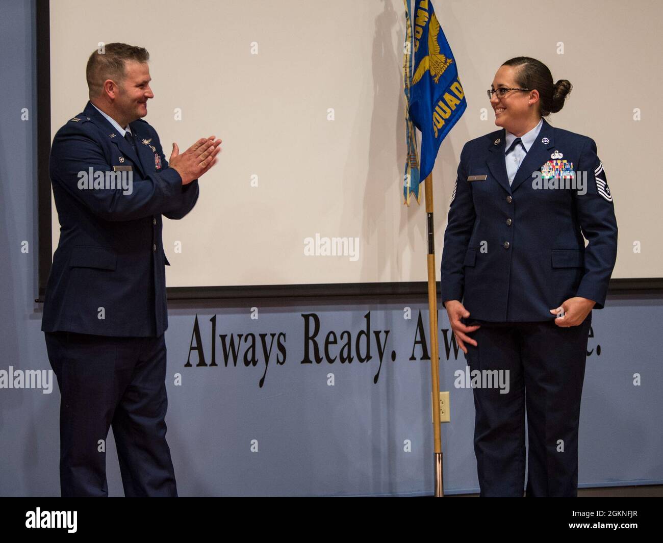U.S. Air National Guard Senior Master Sgt. Jennifer Braskett, of the ...