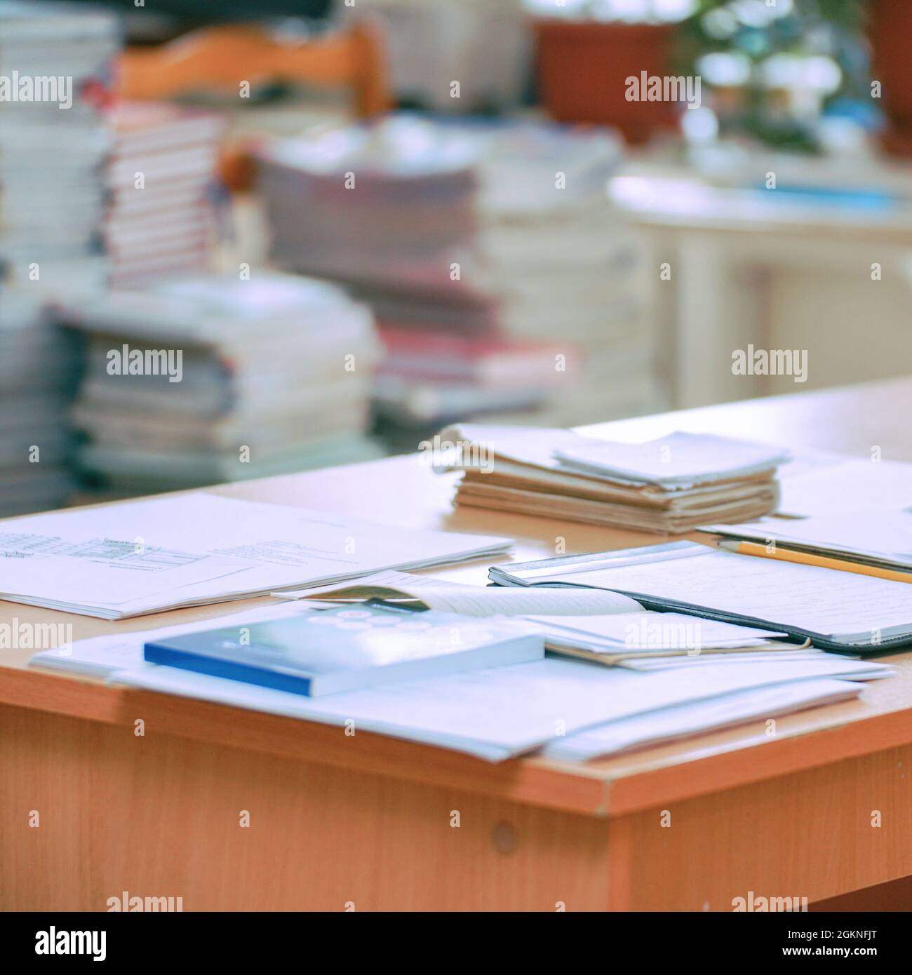 Documents on desktop place hi-res stock photography and images - Alamy